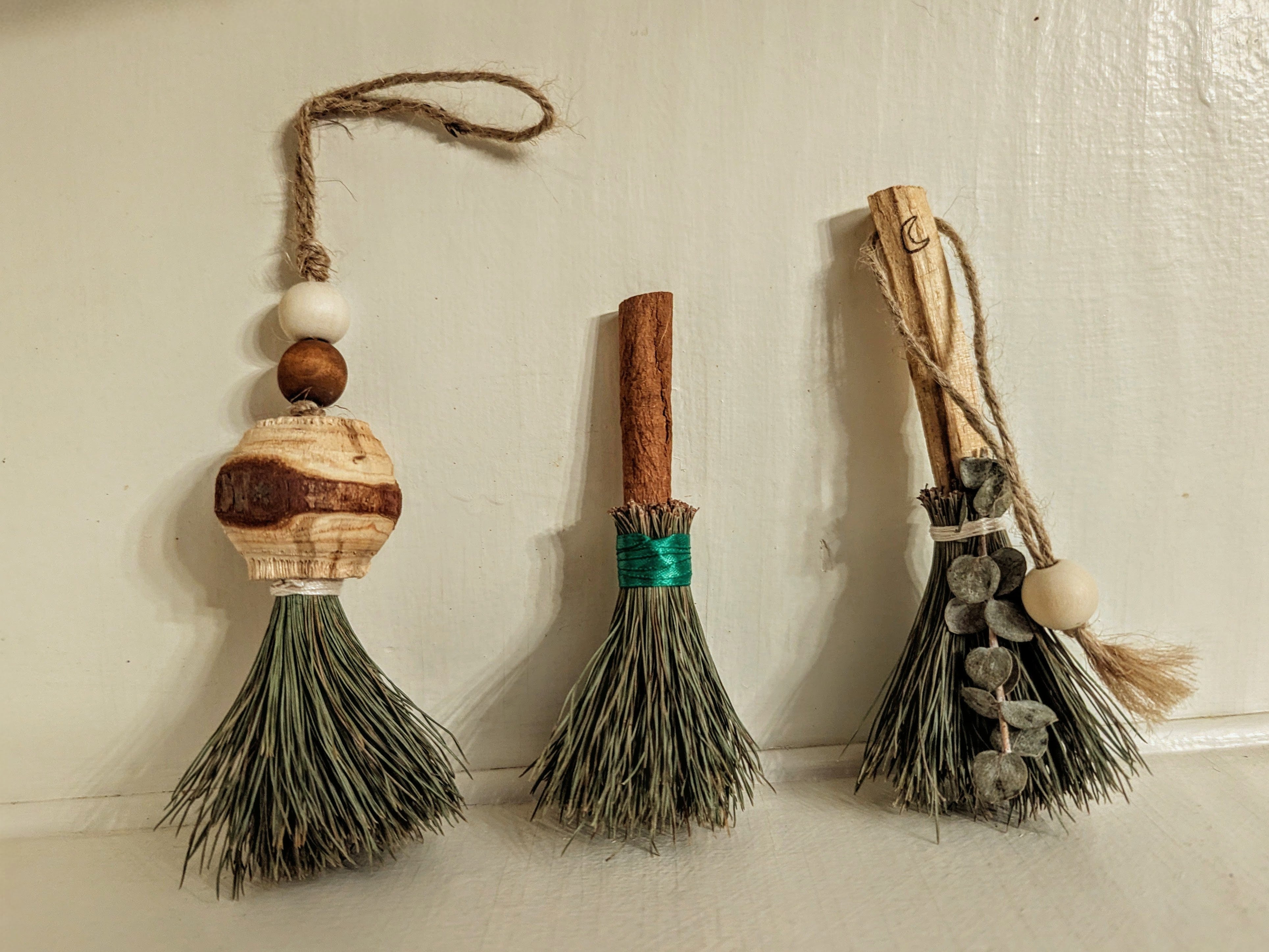 Enchanting Handcrafted Mini Besoms | Pine Needle Altar Brooms | Witchy ...
